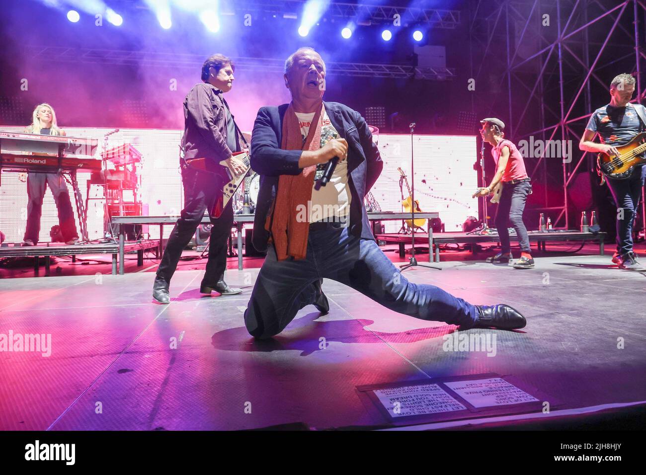 Jim Kerr vocal during the Music Concert Simple Minds - 40 Years of Hits ...