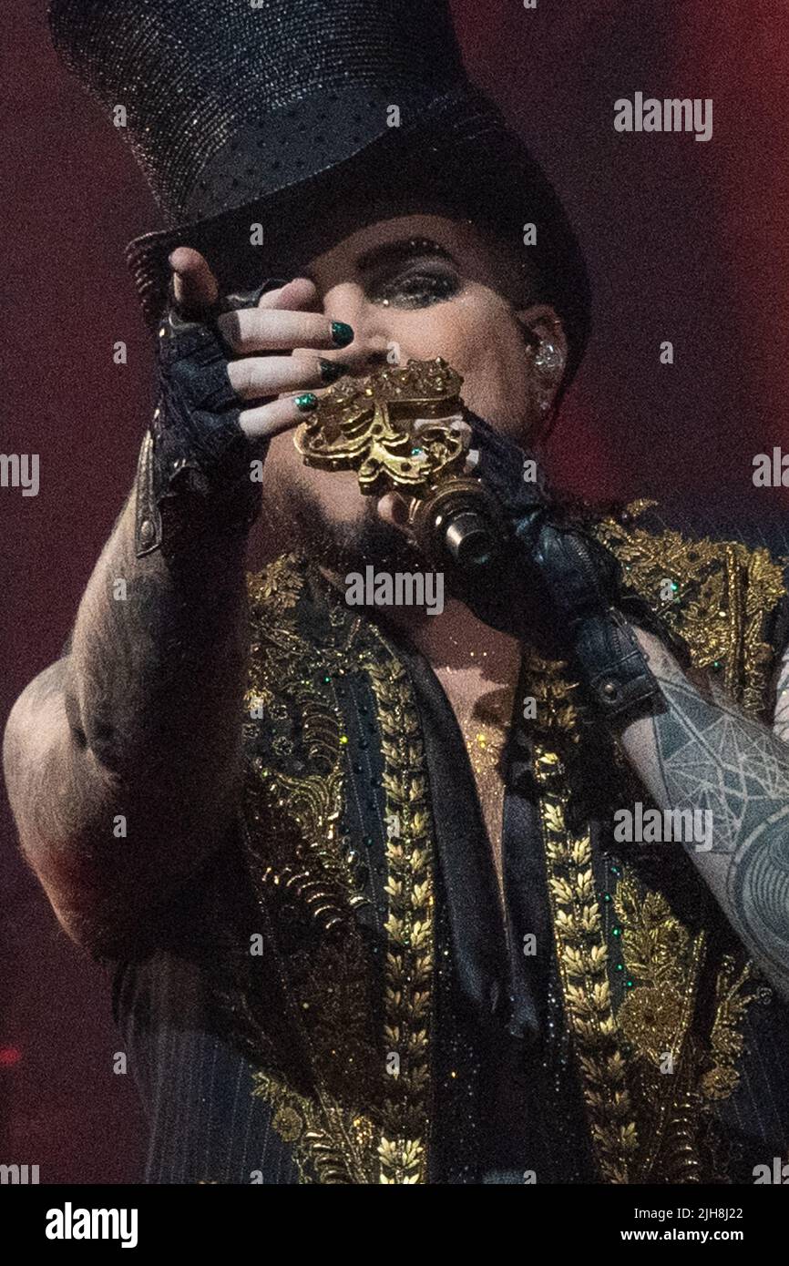 Unipol Arena, Bologna, Italy, July 11, 2022, Adam Lambert during Queen ...