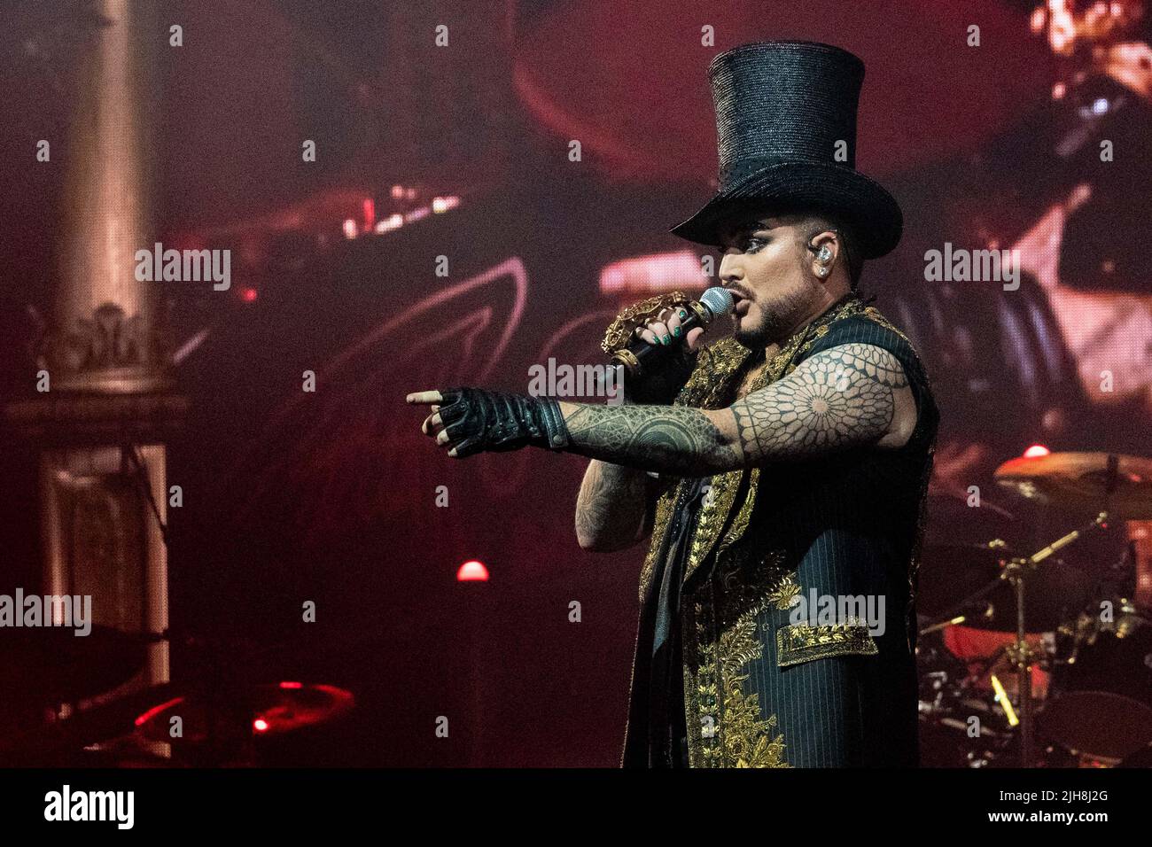 Unipol Arena, Bologna, Italy, July 11, 2022, Adam Lambert during Queen ...