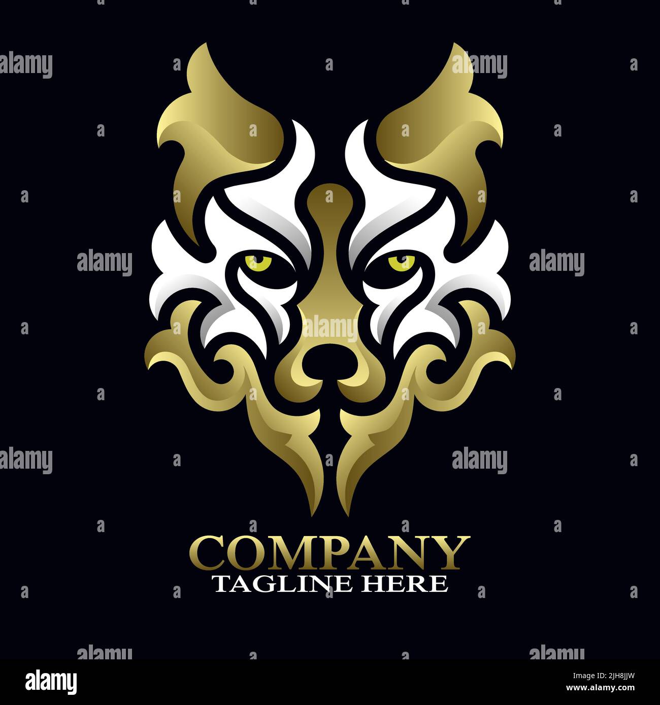 Modern wolf from pattern logo. Vector illustration Stock Vector Image ...