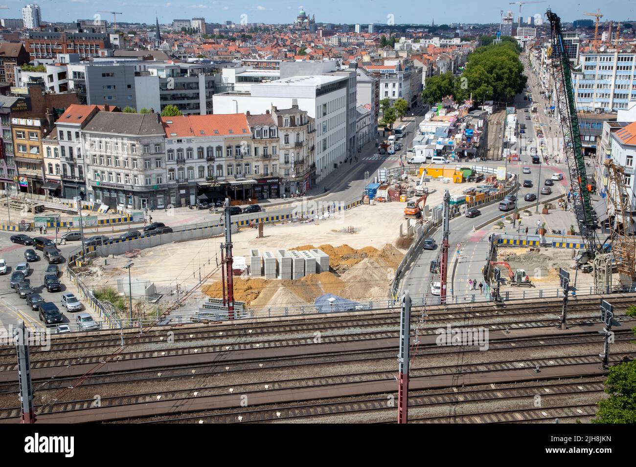 Illustration picture shows a view of train station Brussel Zuid ...