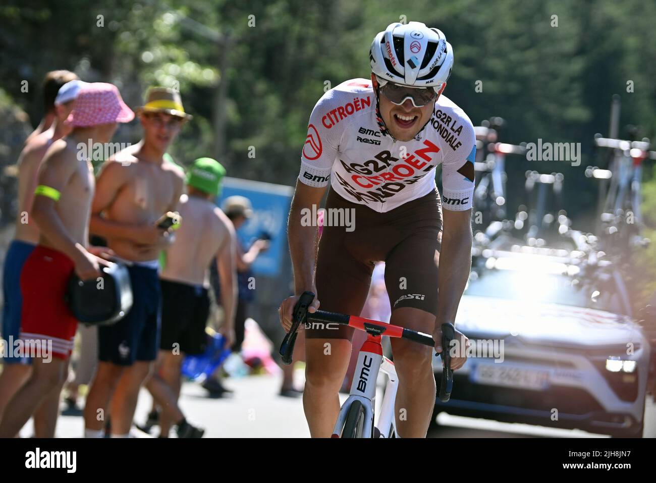 French Benoit Cosnefroy of AG2R Citroen stage fourteen of the Tour de ...
