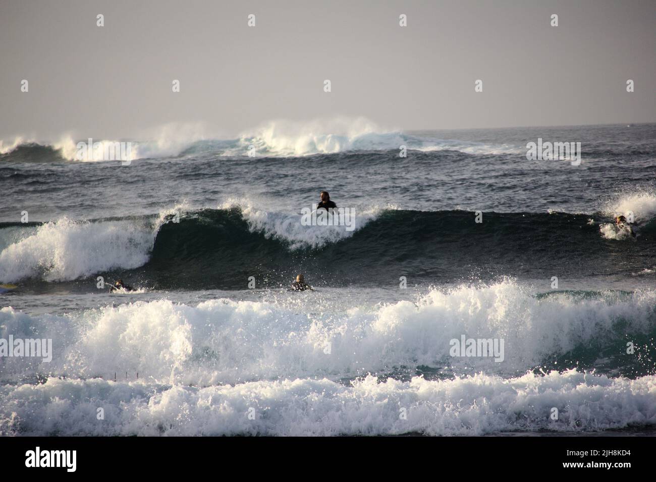 A big waves with people surfing Stock Photo - Alamy