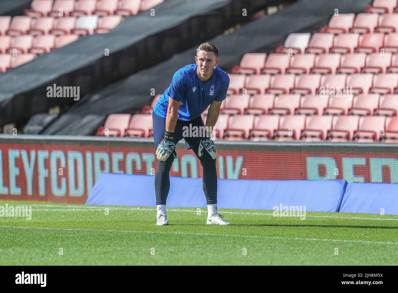 Dean Henderson #1 of Nottingham Forest warms up ahead of kick off Stock ...