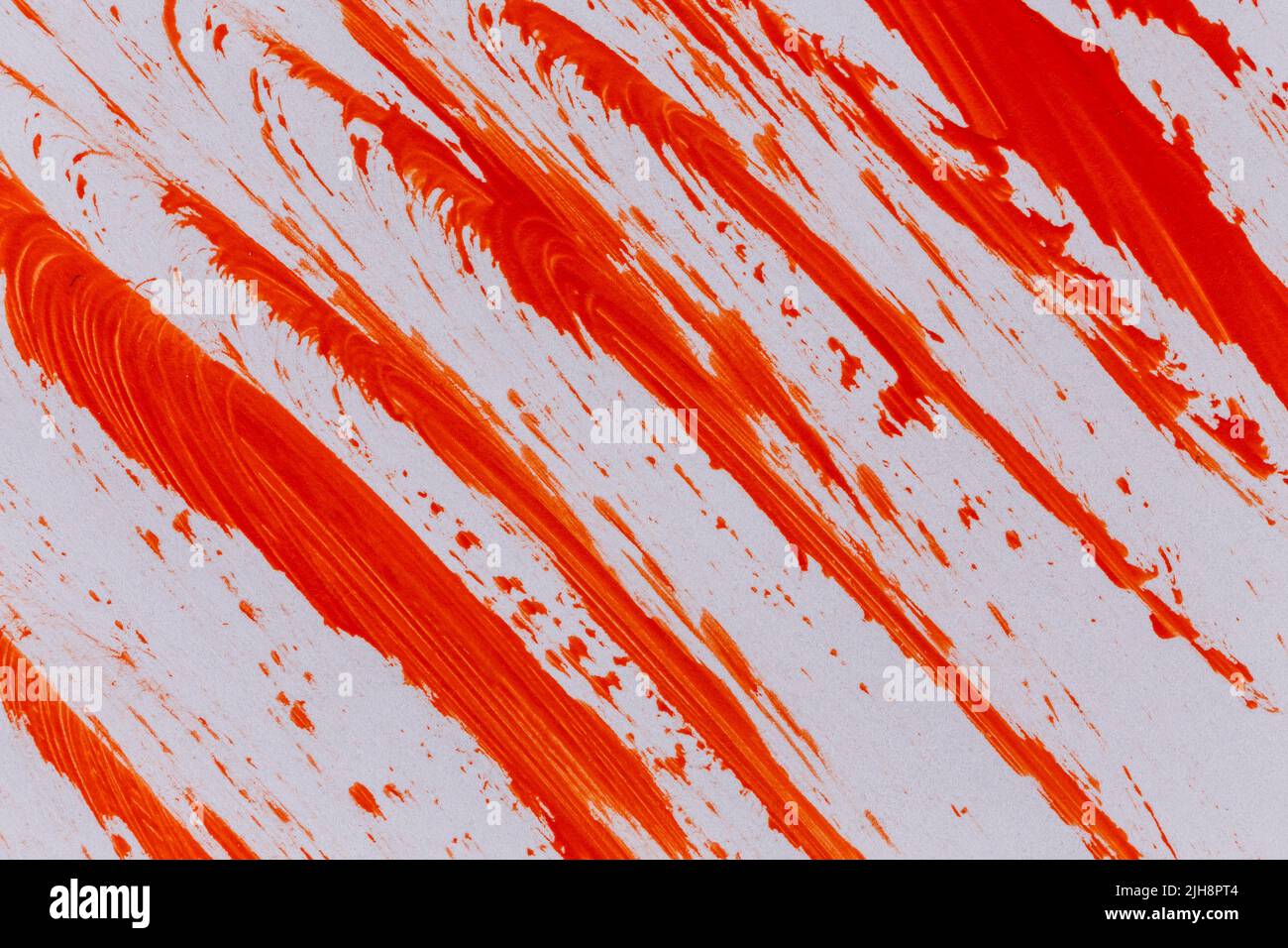 acrylic orange red paint texture background hand made brush on paper ...