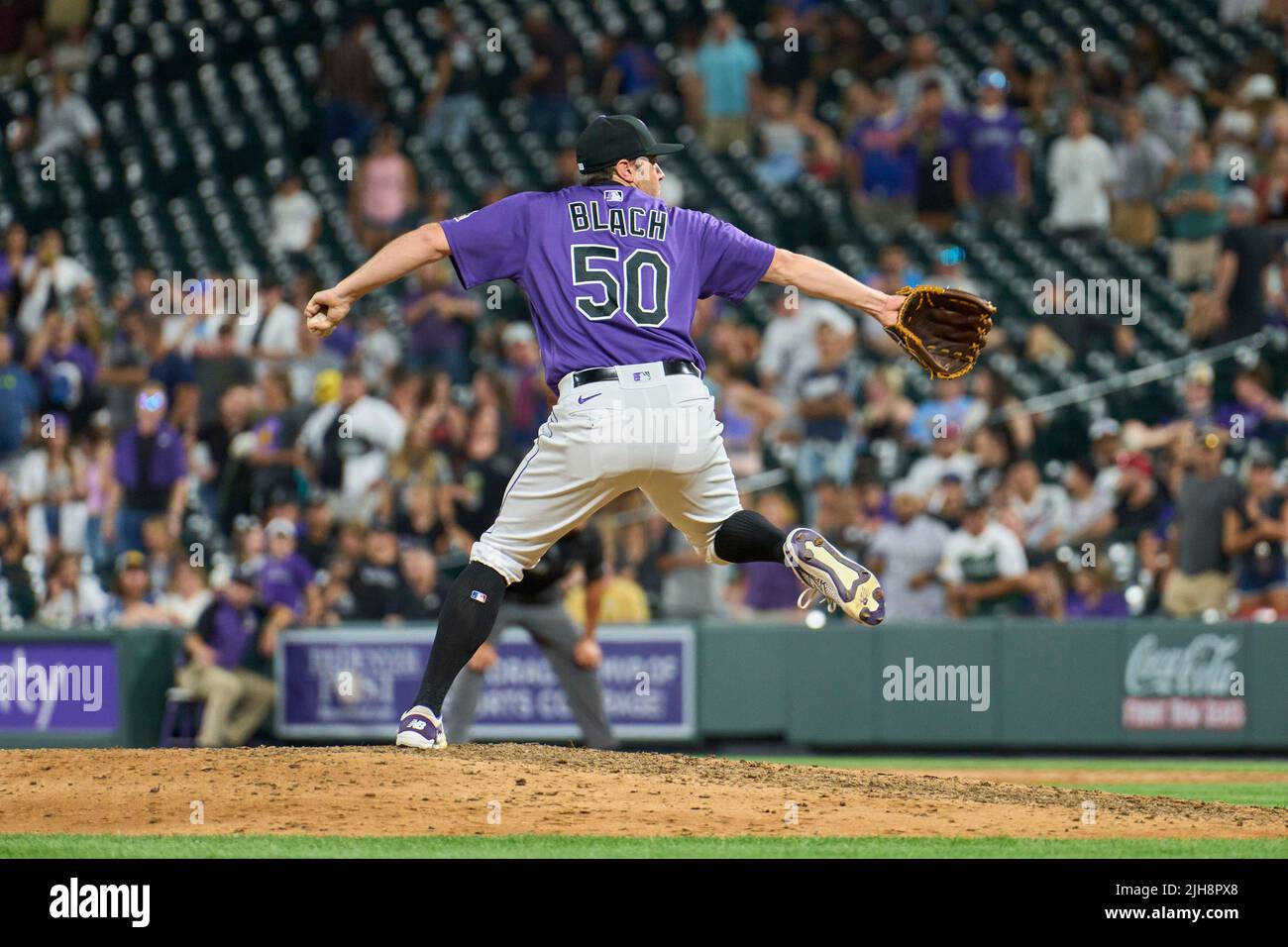 July 15 2022: Colorado pitcher Ty Blach (50) throws a pitch during the ...