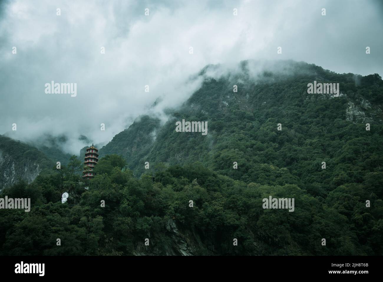 The secluded Xiangde Temple hiding among the dense mountain forest of ...