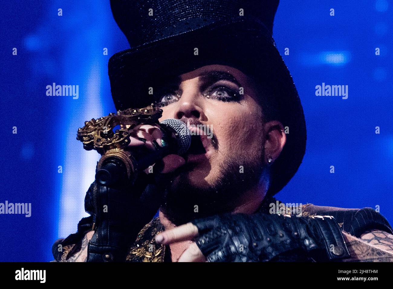 Unipol Arena, Bologna, Italy, July 11, 2022, Adam Lambert during Queen ...