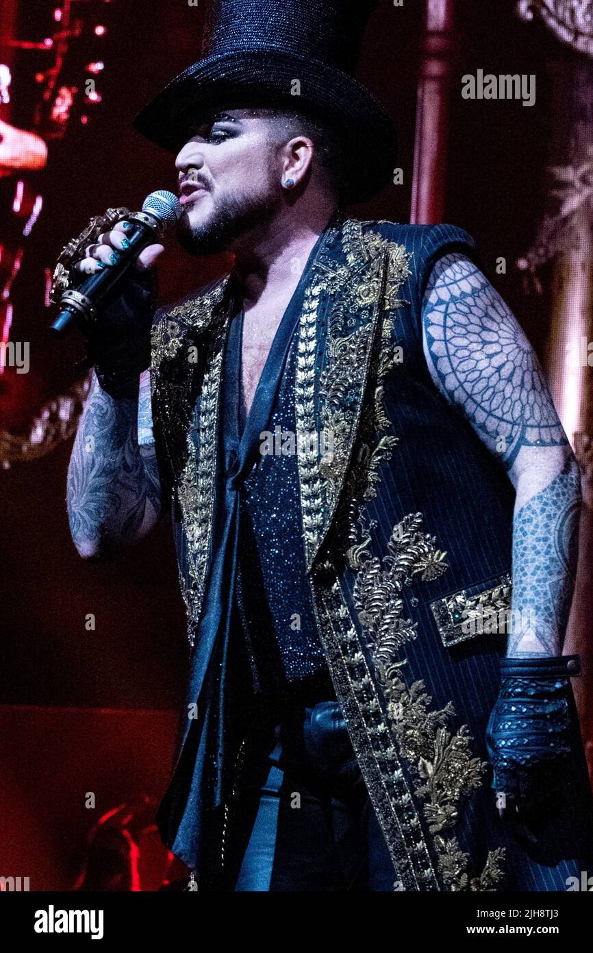 Unipol Arena, Bologna, Italy, July 11, 2022, Adam Lambert during Queen ...