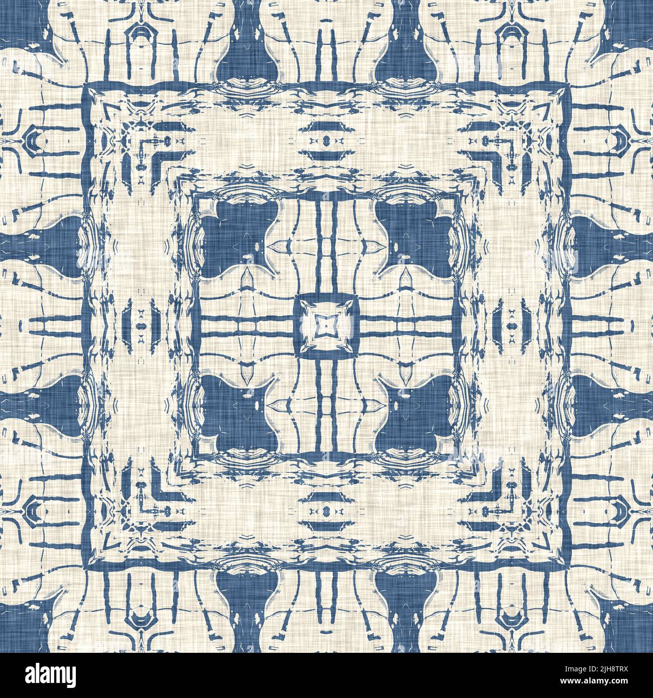 French blue quilt printed fabric pattern for shabby chic home decor ...