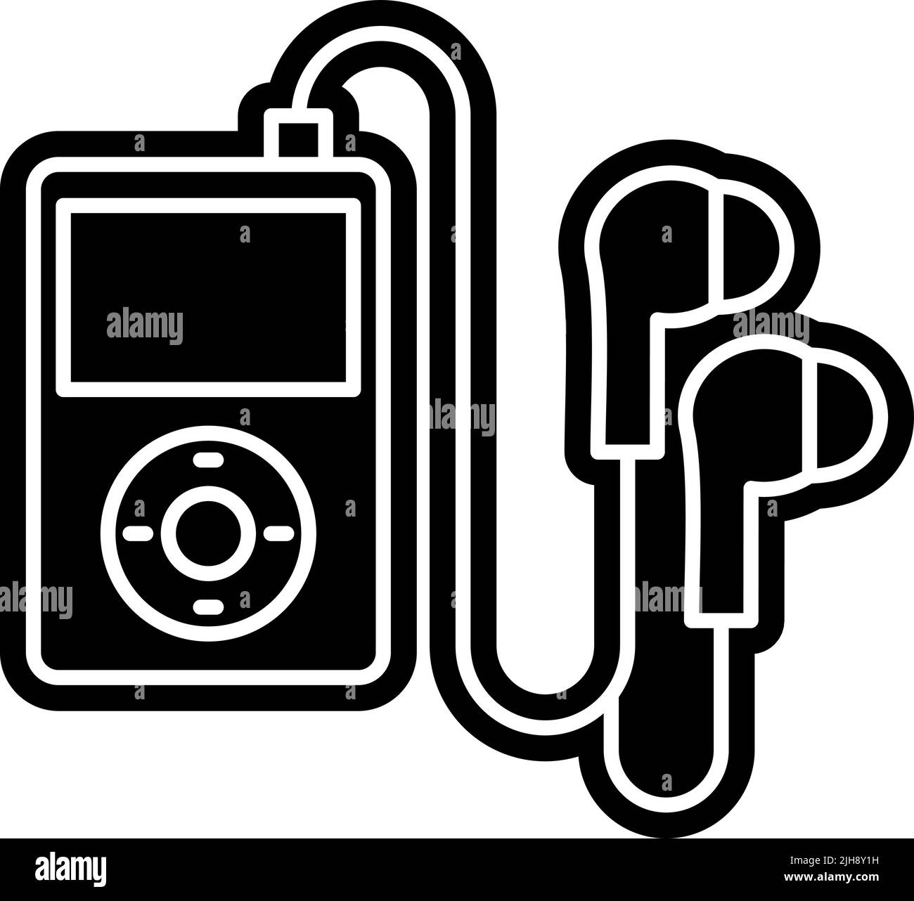 Music player interface smartphone Black and White Stock Photos & Images ...