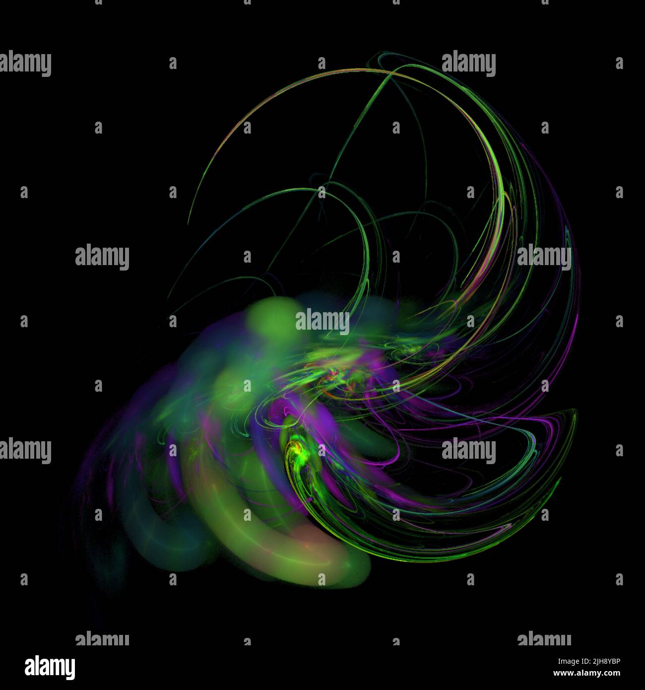 green abstract element on black background, digital graphic, background ...