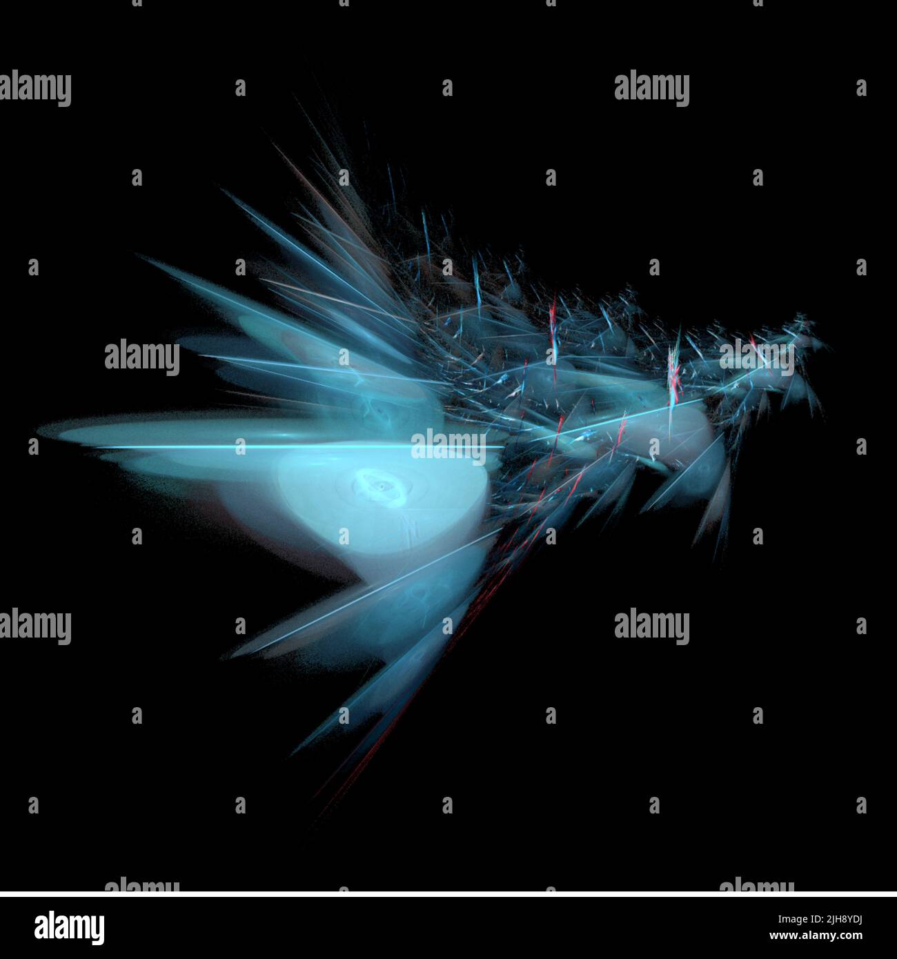blue abstract element on black background, digital graphic, background ...