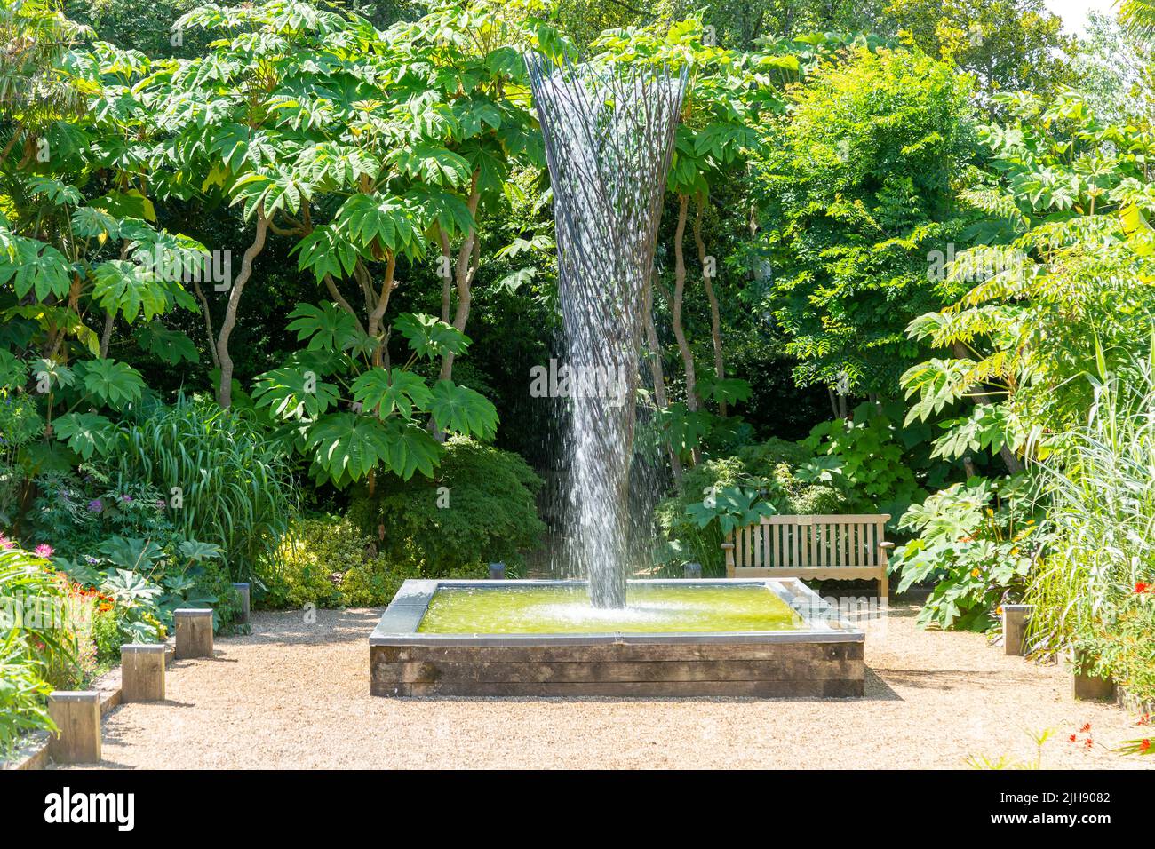 Exotic garden with fountain sculpture by Gile Raynor, East Ruston Old ...