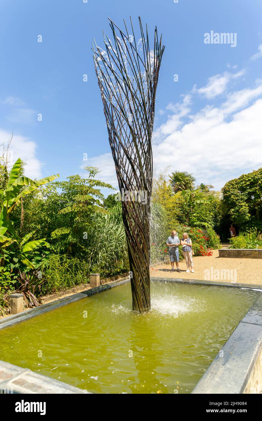 Exotic garden with fountain sculpture by Gile Raynor, East Ruston Old ...