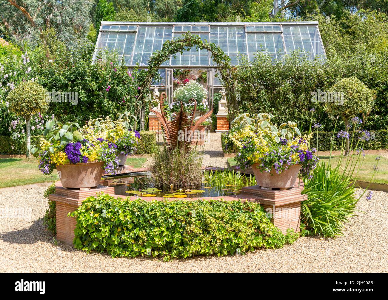 Greenhouse in Glasshouse Garden, East Ruston Old Vicarage garden, East Ruston, Norfolk, England ...