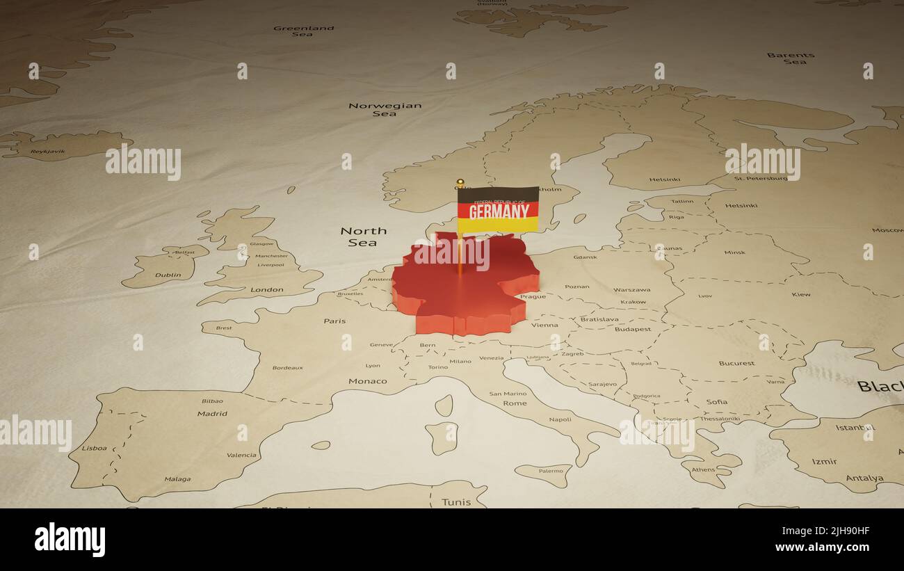 Illustration of Germany 3d isometric map Stock Photo - Alamy