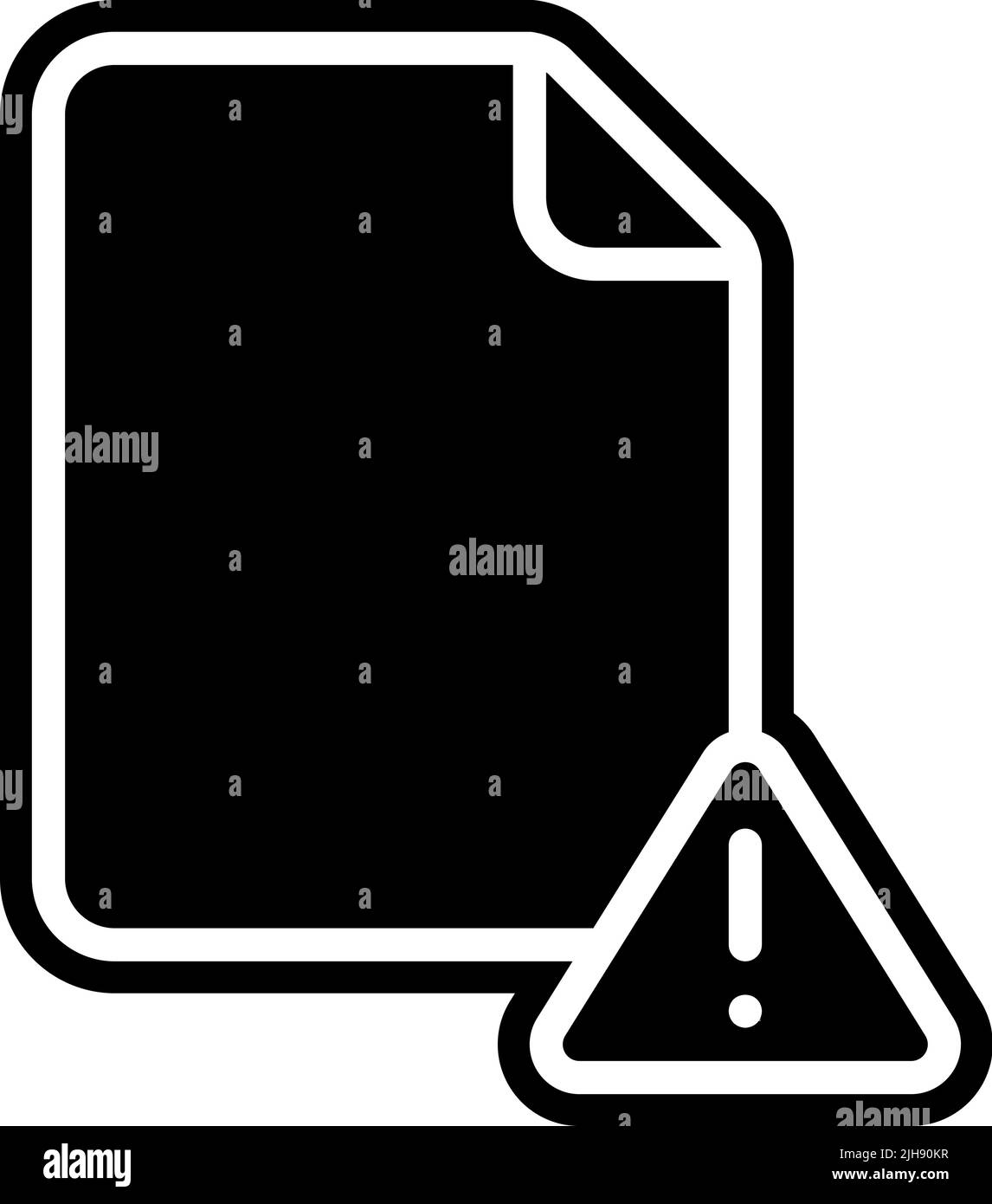 Warning document file icon Black and White Stock Photos & Images - Alamy