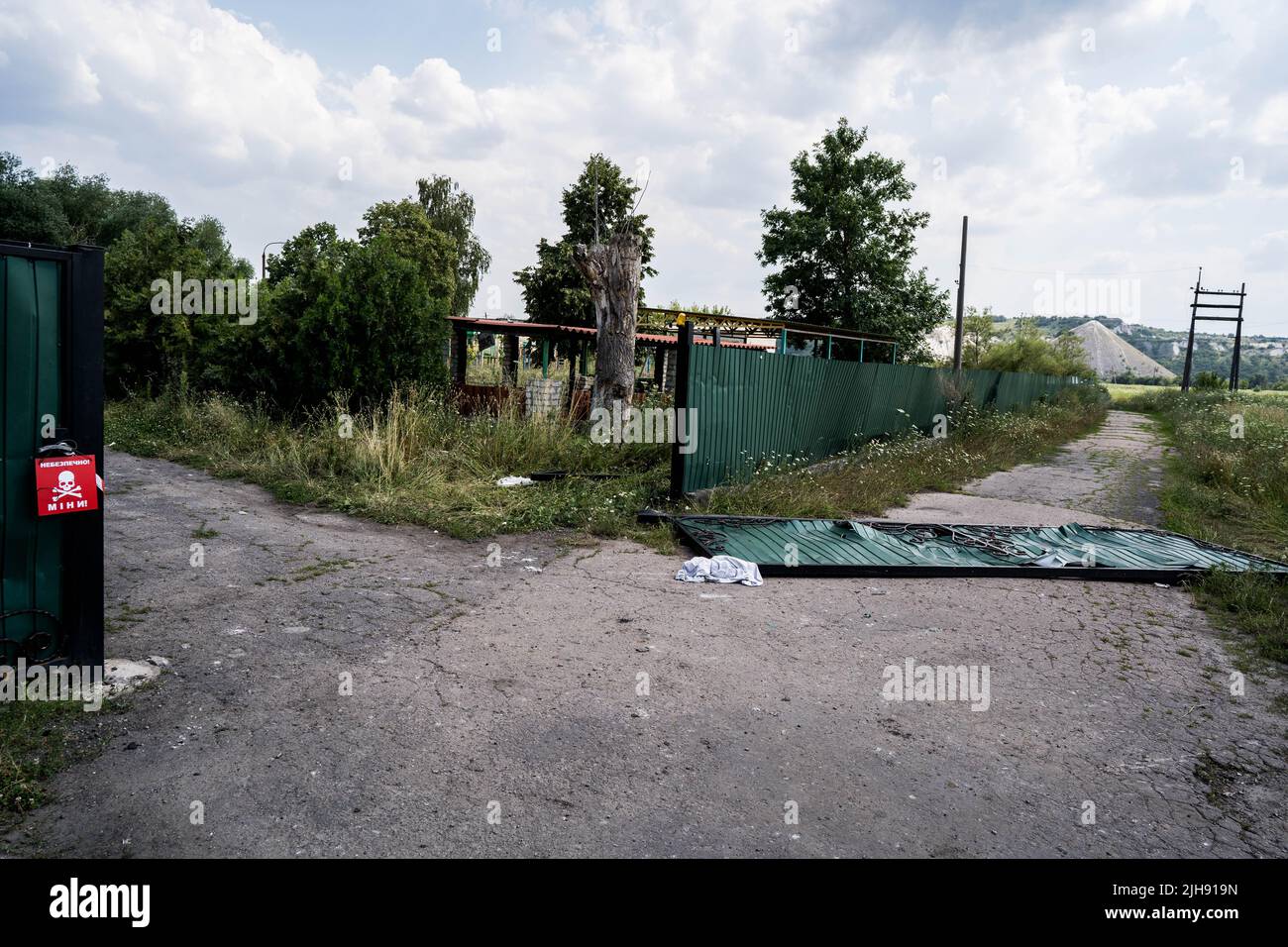 July 16, 2022, Slovians'k, Donets'k Oblast, Ukraine: Main gate with ...