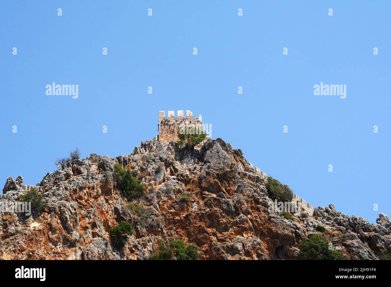 Beautiful sea panorama landscape of Alanya Castle in Antalya district ...