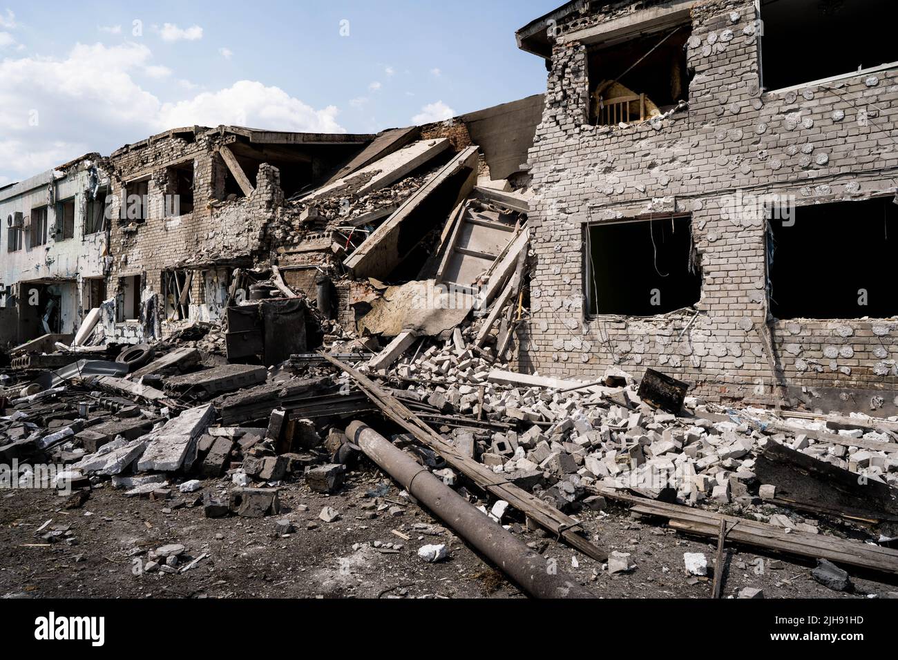 July 16, 2022, Slovians'k, Donets'k Oblast, Ukraine: Orphanage hit by a ...