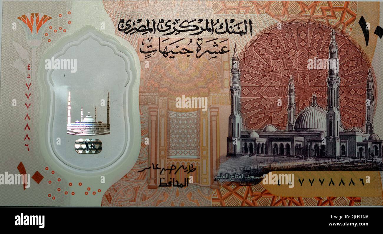 Large fragment of the obverse side of the new first Egyptian 10 LE EGP ...