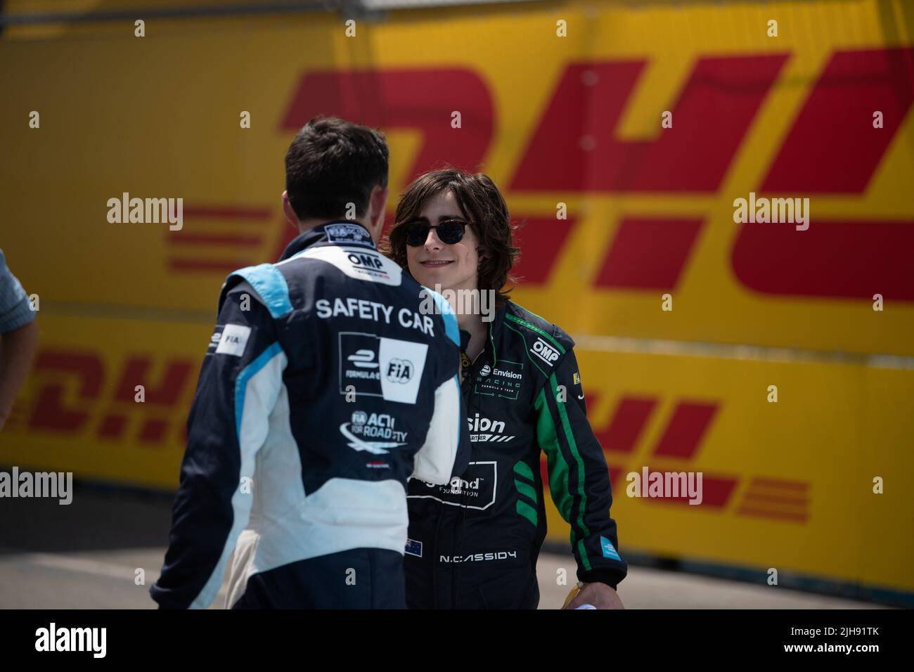 7/16/2022 - Actor Aidan Gallagher on the grid with Safety Car driver ...