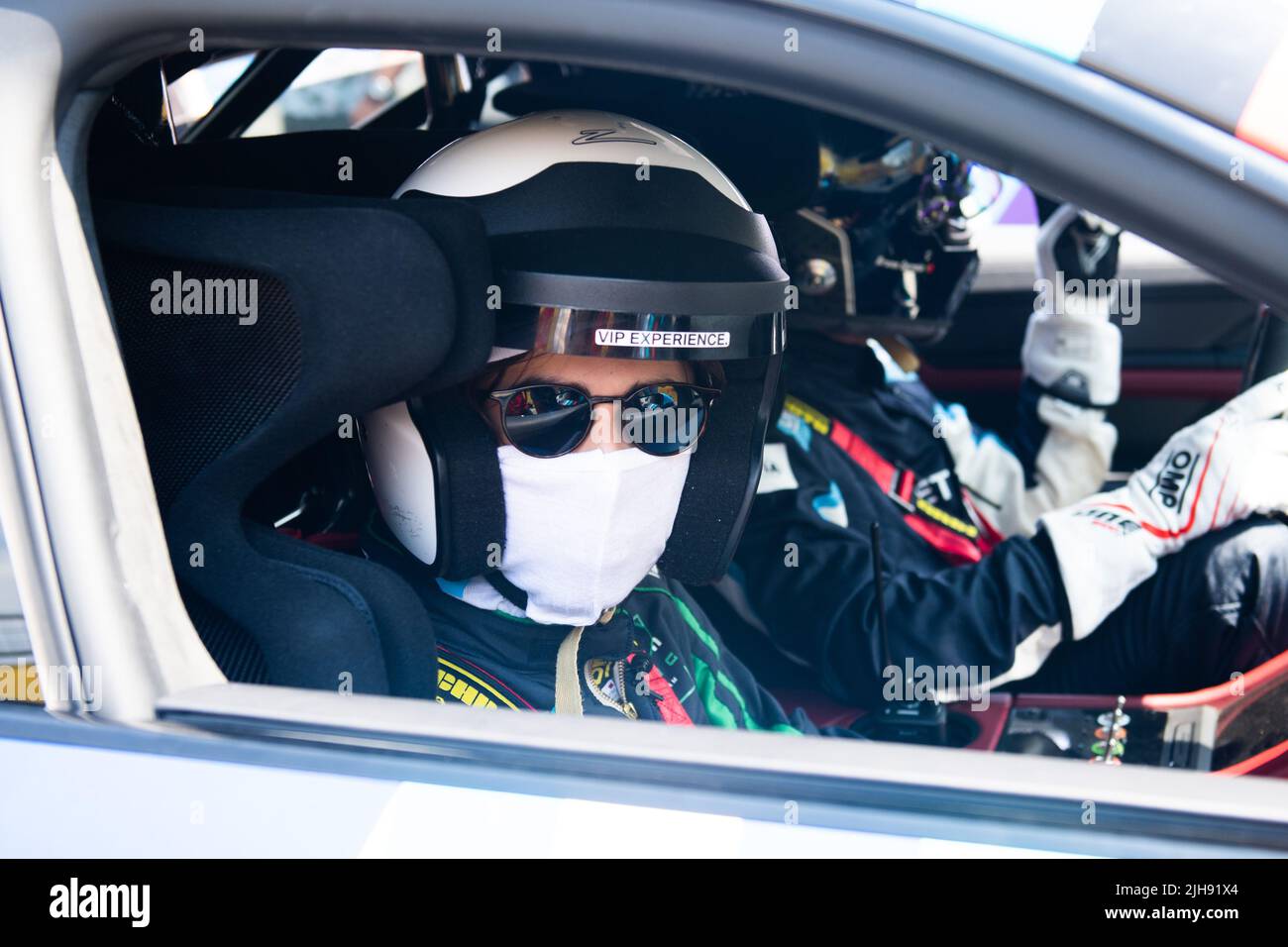 7/16/2022 - Actor Aiden Gallagher in the Safety Car during the Formula ...