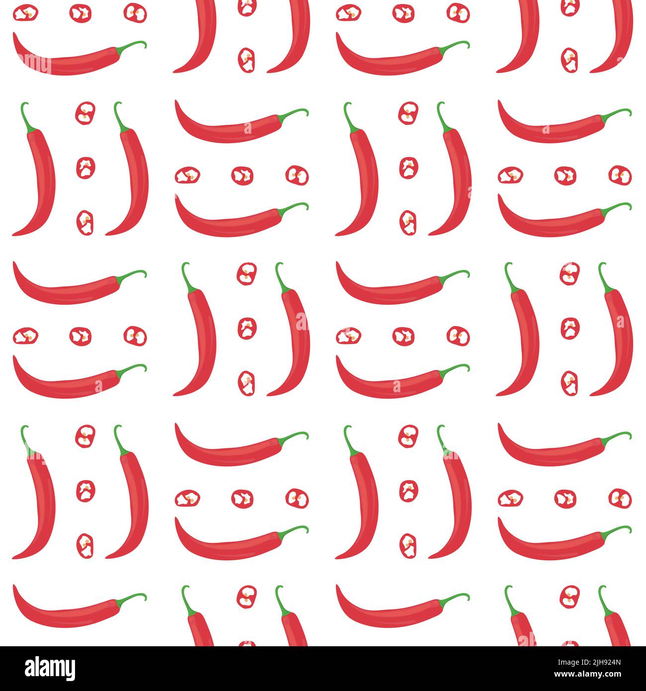Seamless vector pattern background of chili peppers made of simple ...