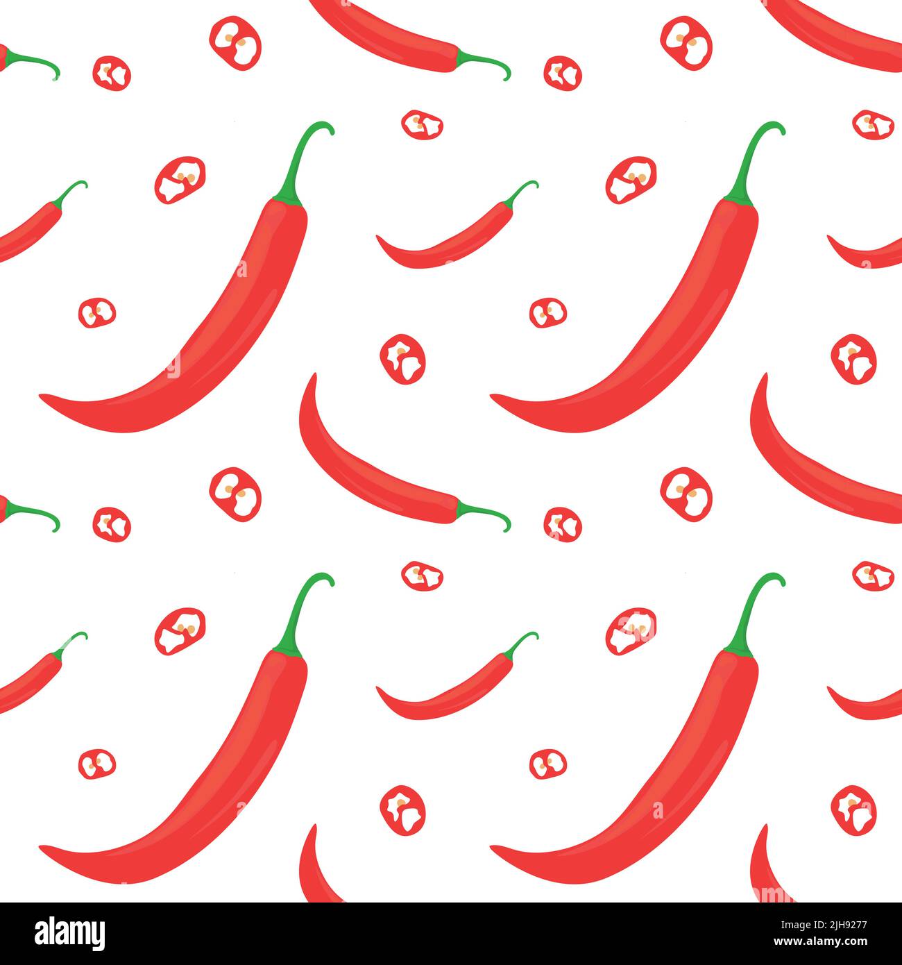 Seamless vector pattern background of chili peppers made of simple ...