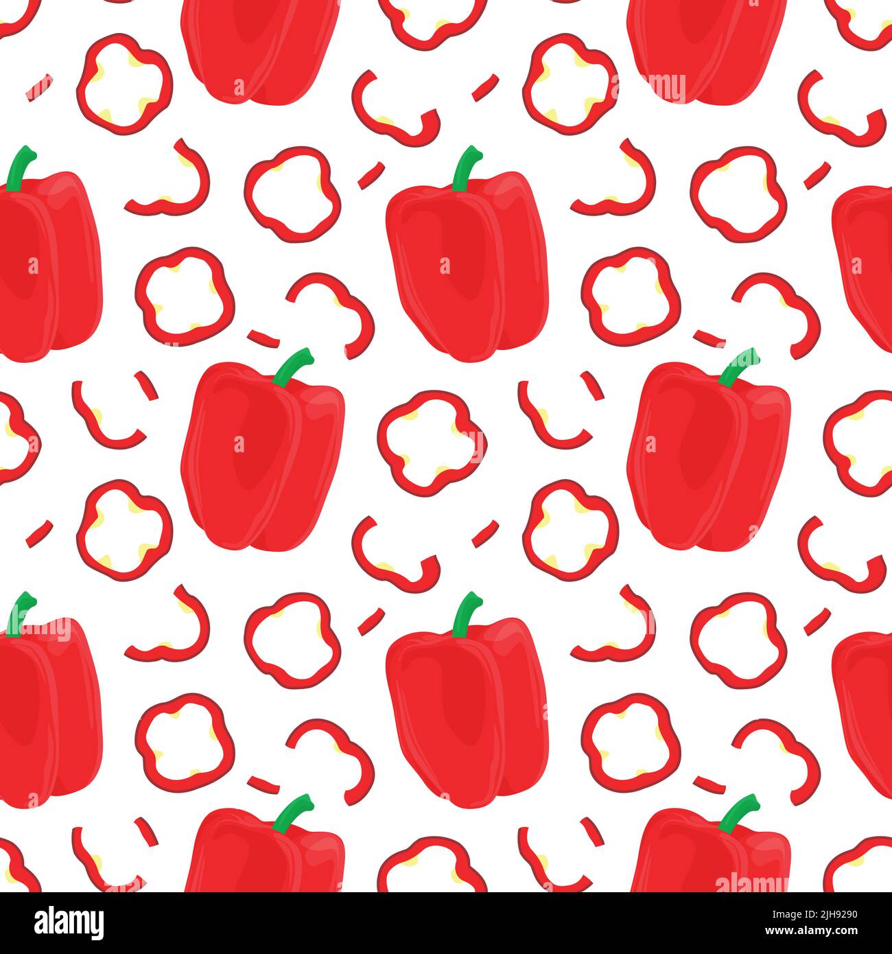 Seamless vector pattern background of bell peppers made of simple ...