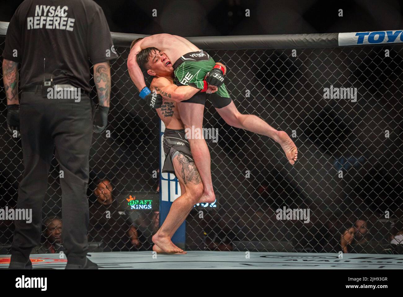 LONG ISLAND, NY - JULY 16: (L-R) Ricky Simon controls the body of Jack Shore in their ...