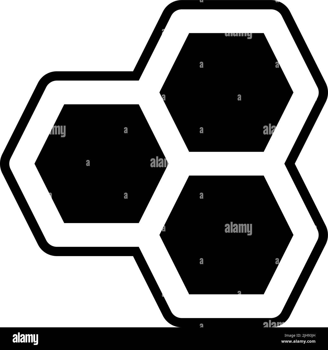 Hexagon chemical molecule formula Black and White Stock Photos & Images ...