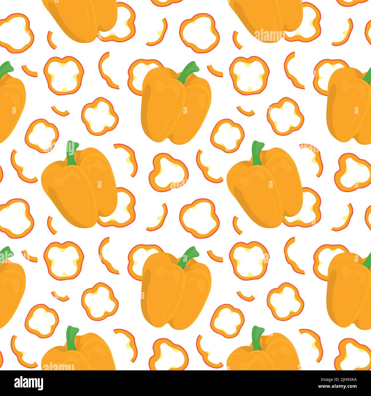 Seamless vector pattern background of bell peppers made of simple illustrations Stock Vector ...