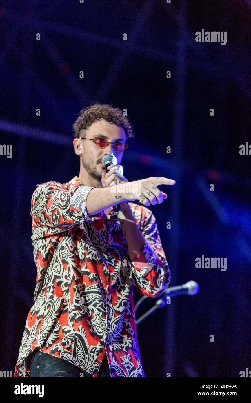 Carl Brave during the Italian singer Music Concert Carl Brave - tour ...