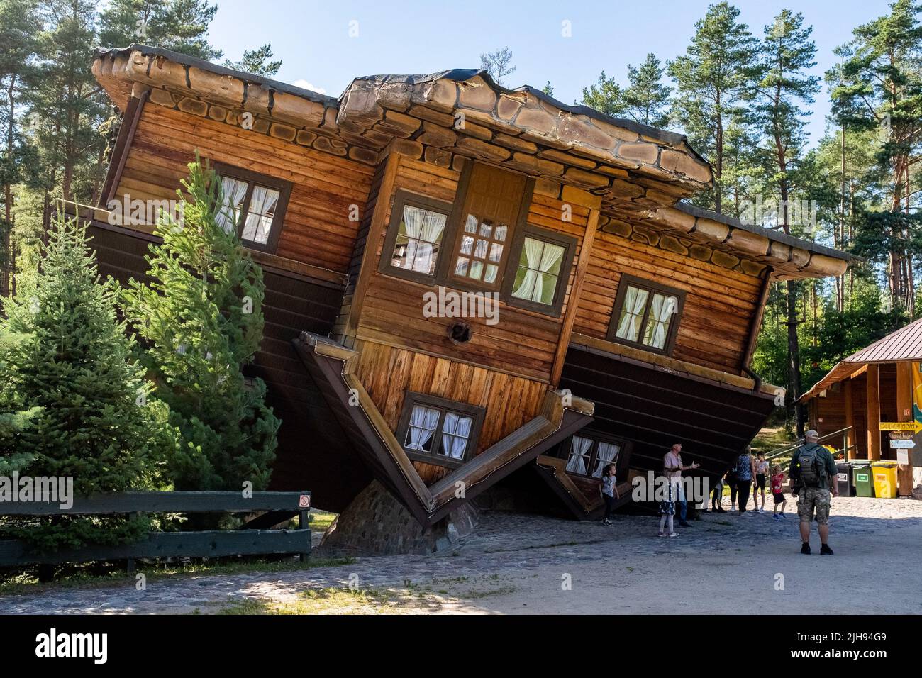 Szymbark, Poland. 12th July, 2022. A view of an upside down house in ...