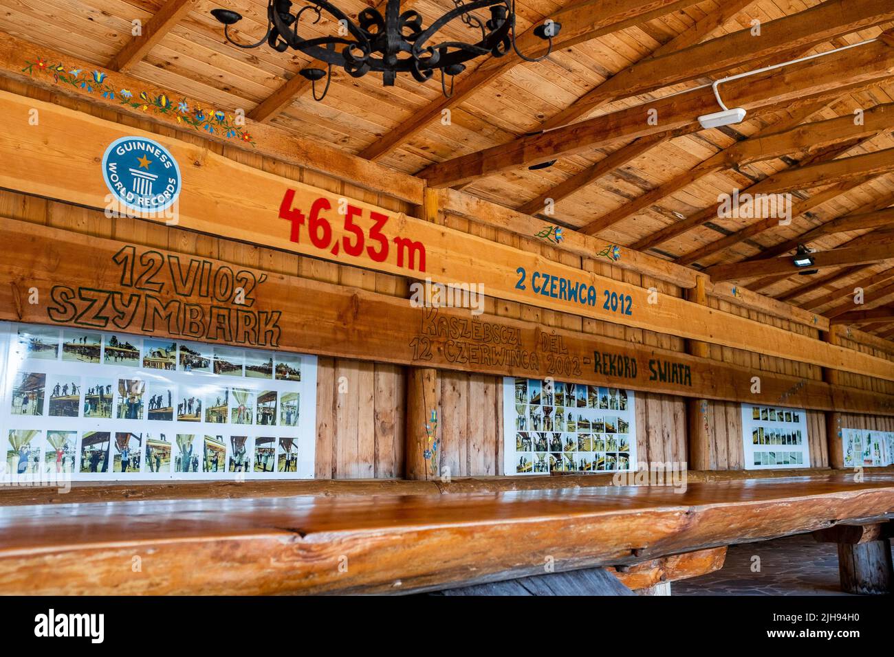 Szymbark, Poland. 12th July, 2022. The longest board in the world (46 ...