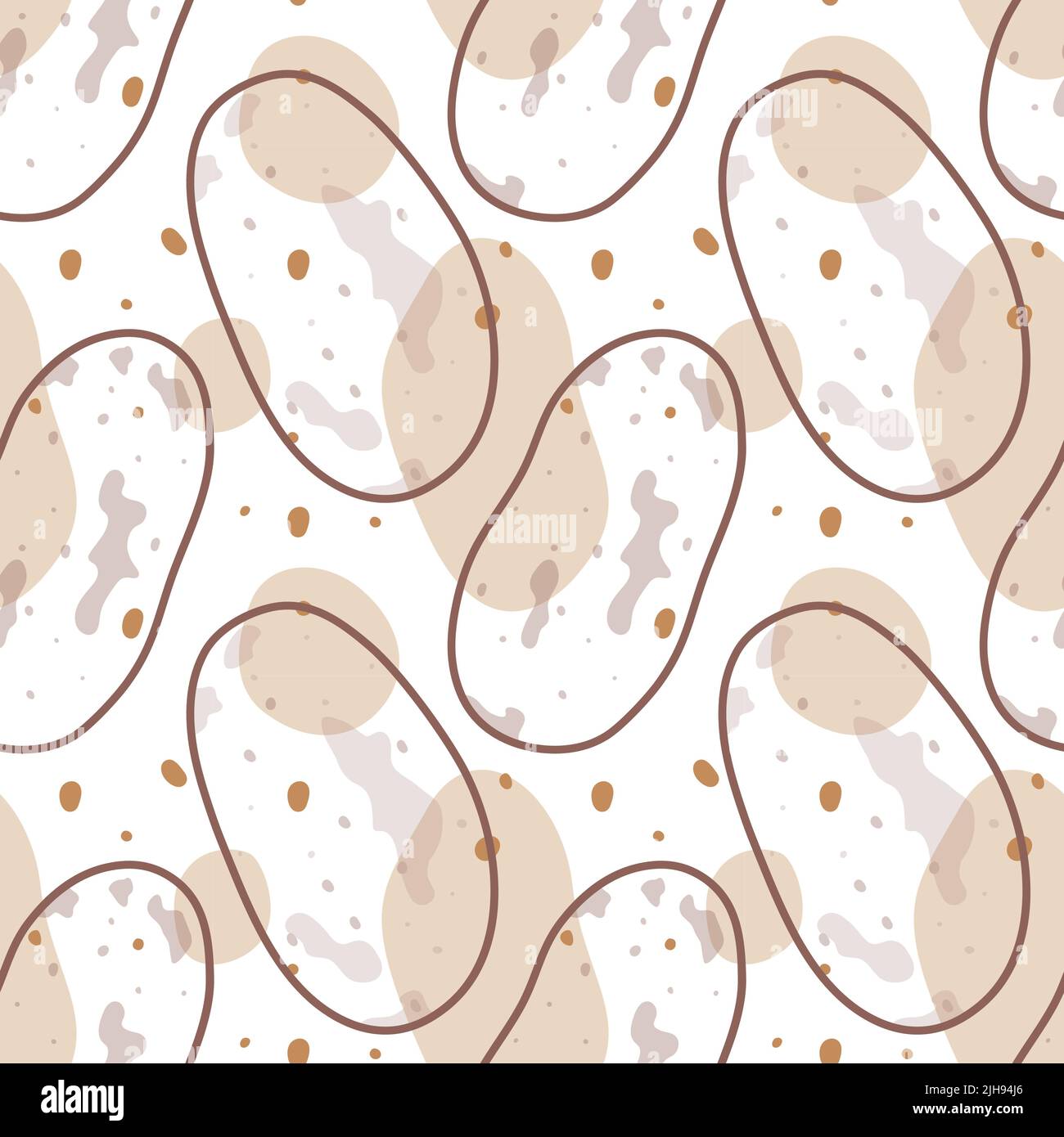 Seamless vector pattern background of potatoes made of simple ...