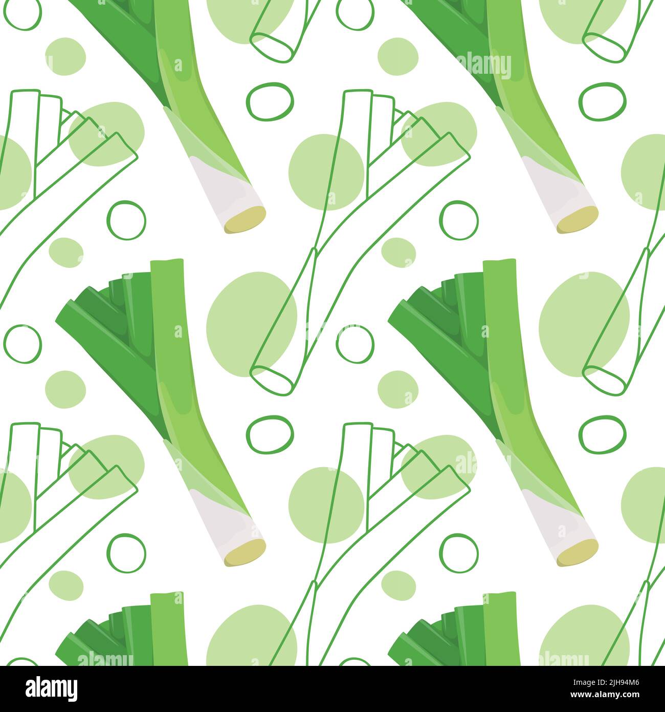 Seamless vector pattern background of leek made of simple illustrations ...