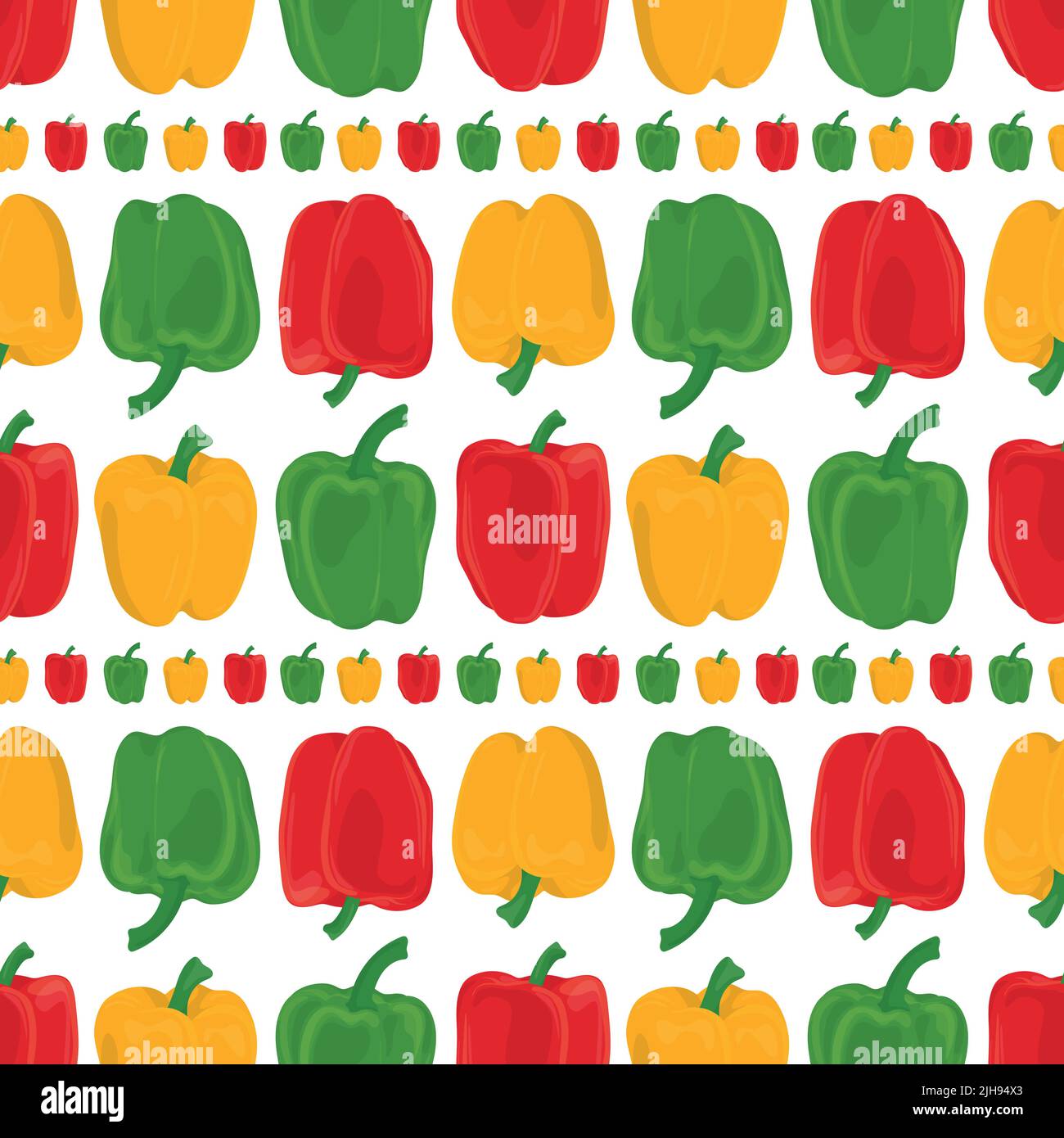 Seamless vector pattern background of bell peppers made of simple ...