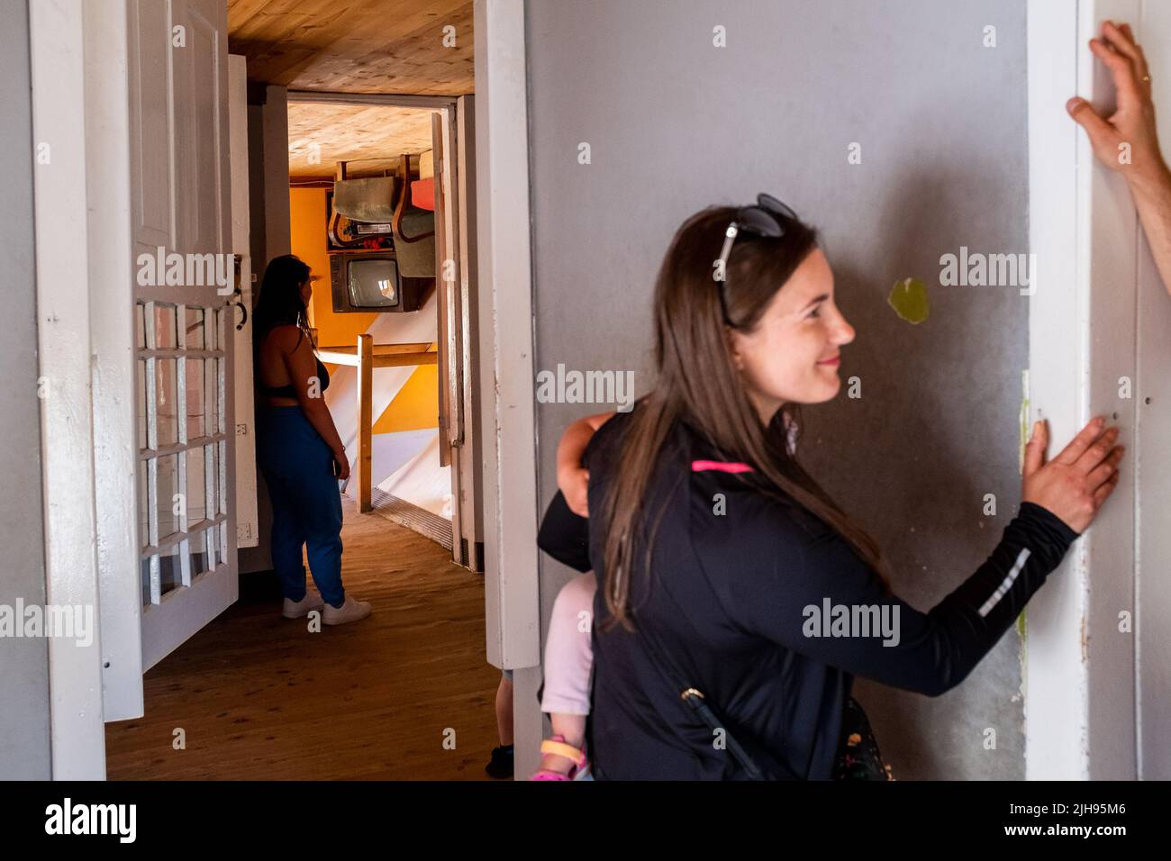Szymbark, Pomerania, Poland. 12th July, 2022. Guests seen in the ...
