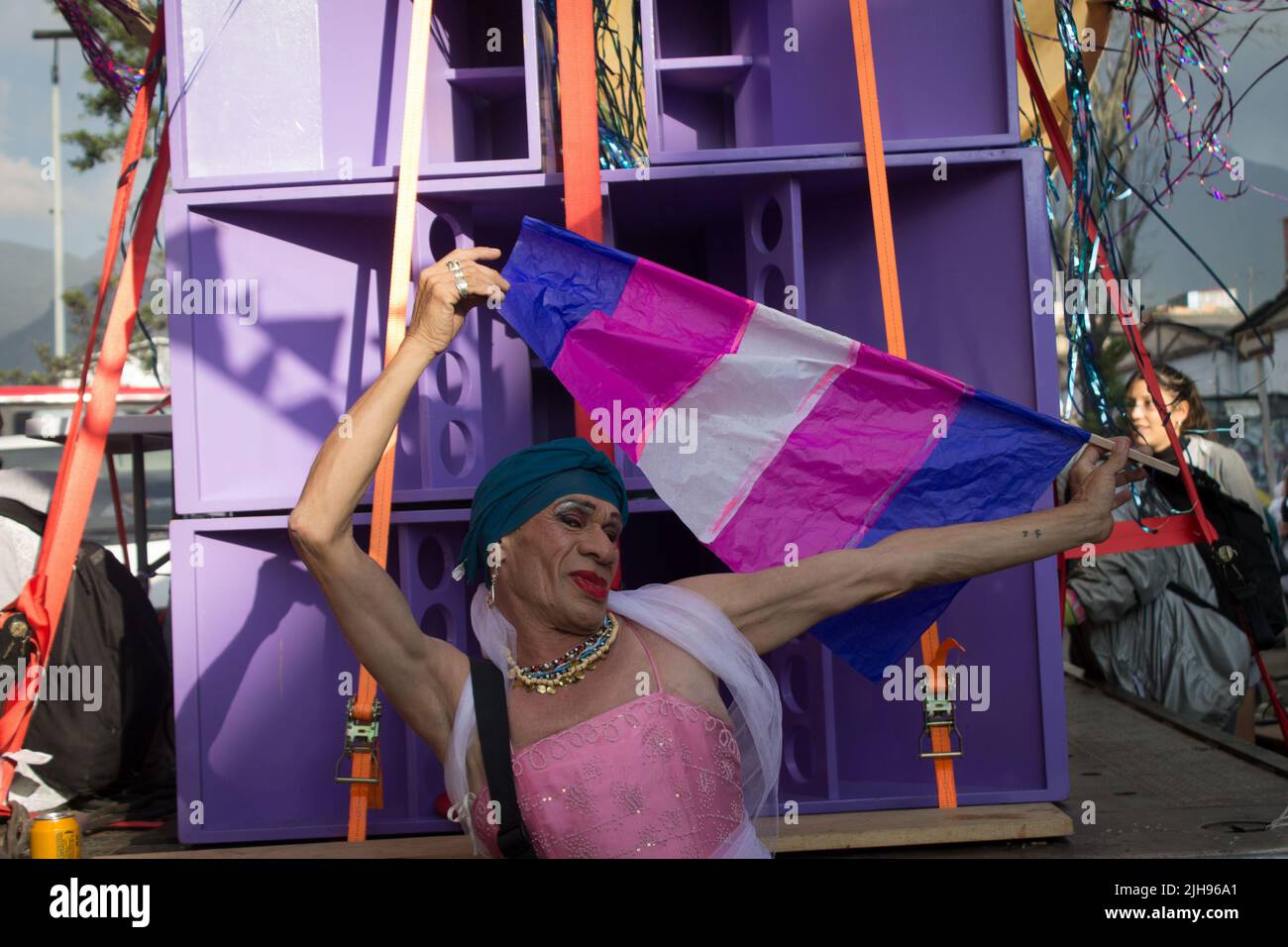 Trans community leader 'Mother Martha Nubia Sanchez' poses with a trans ...
