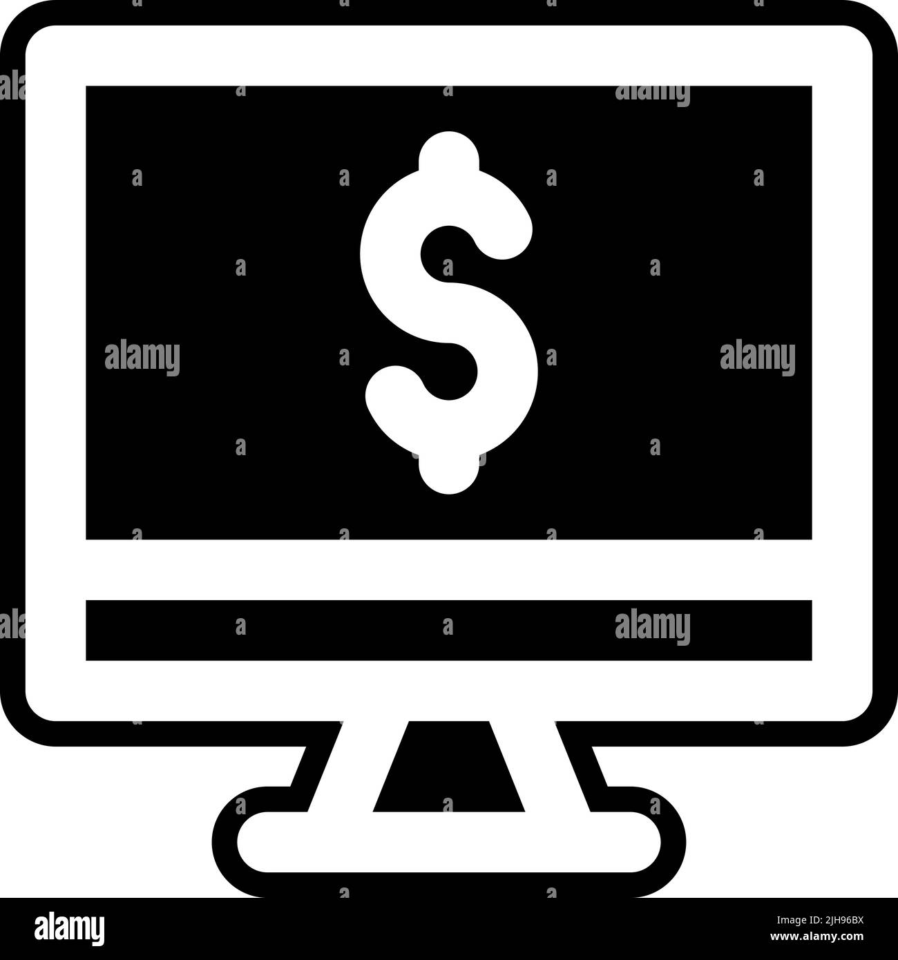 Illustration laptop dollar coins Stock Vector Images - Alamy