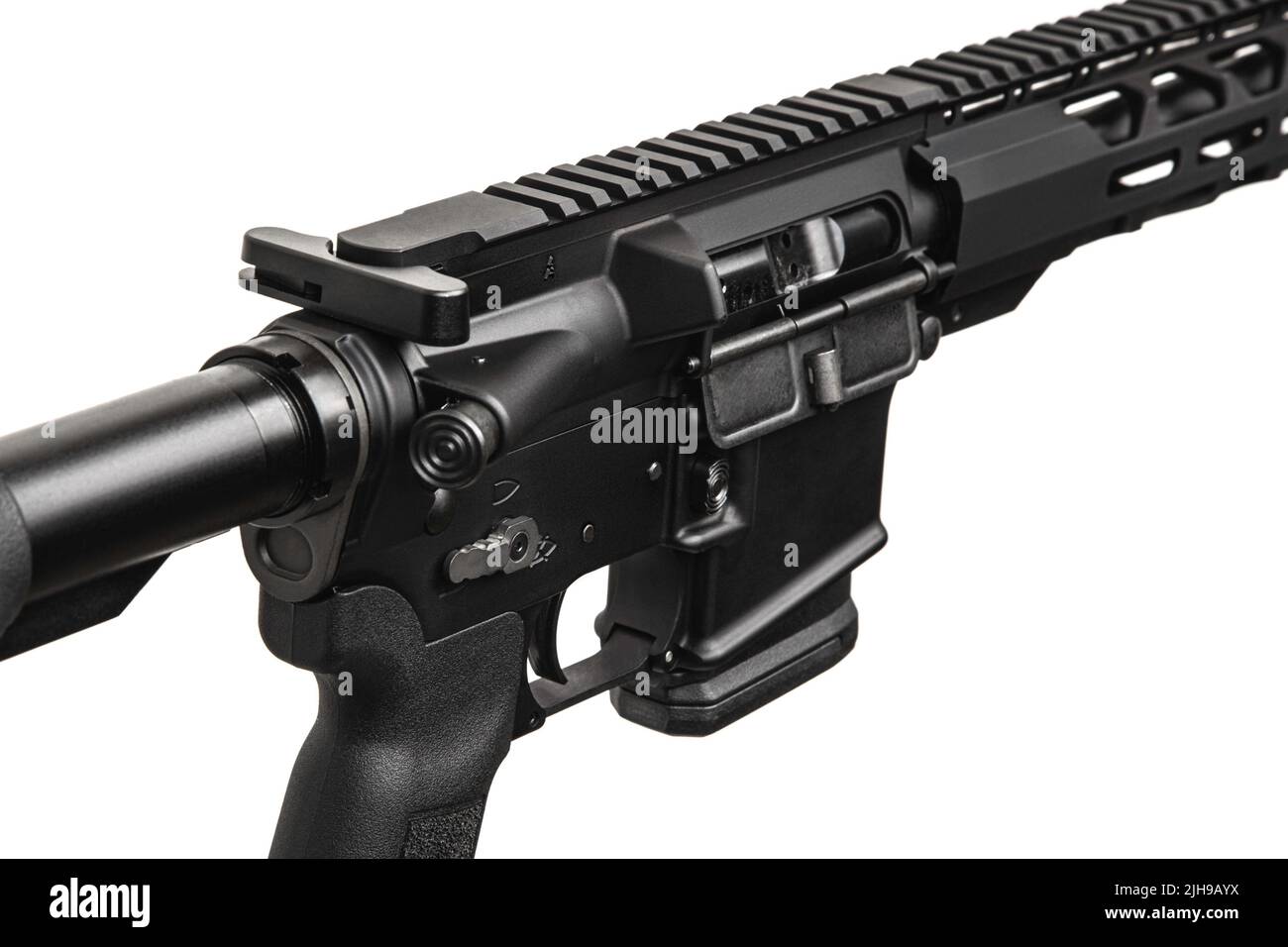 Modern automatic rifle isolated on white background. Weapons for police ...