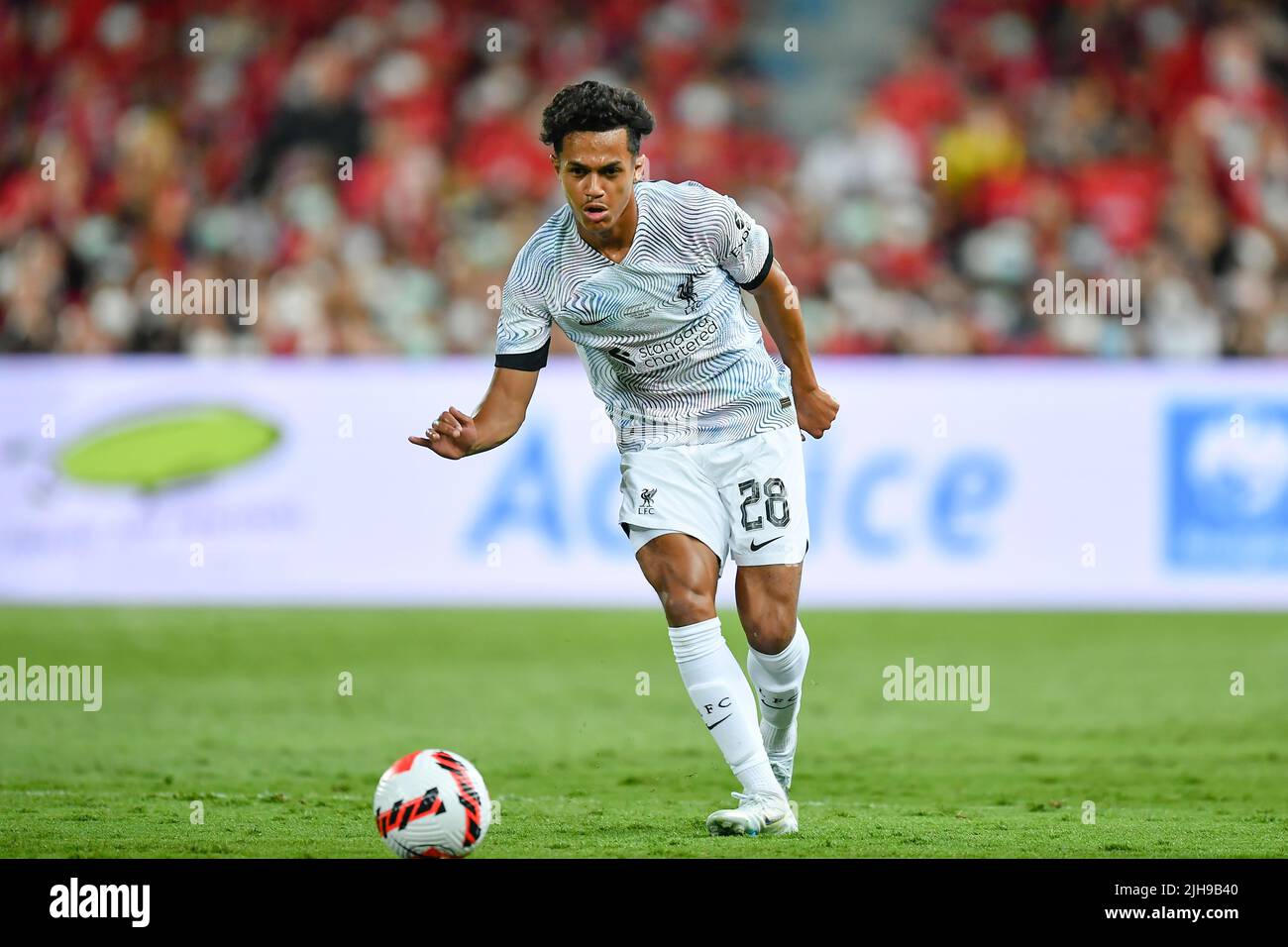 Fabio Carvalho of Liverpool seen in action during the preseason match ...