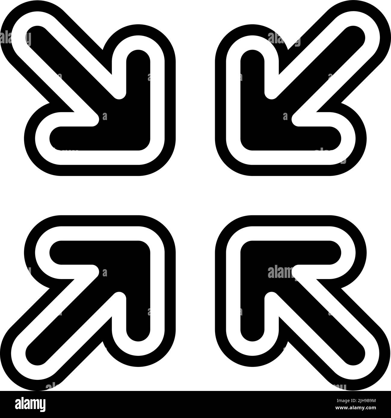 Arrow minimize Stock Vector Image & Art - Alamy