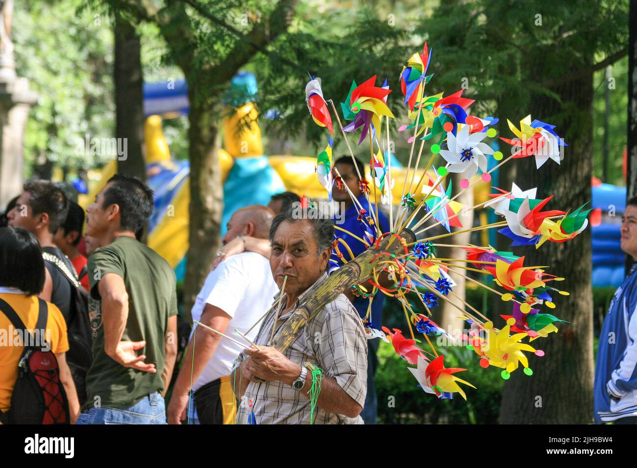 Mexico City - Mexico, 04 26 2010: A street vendor selling toys at a ...