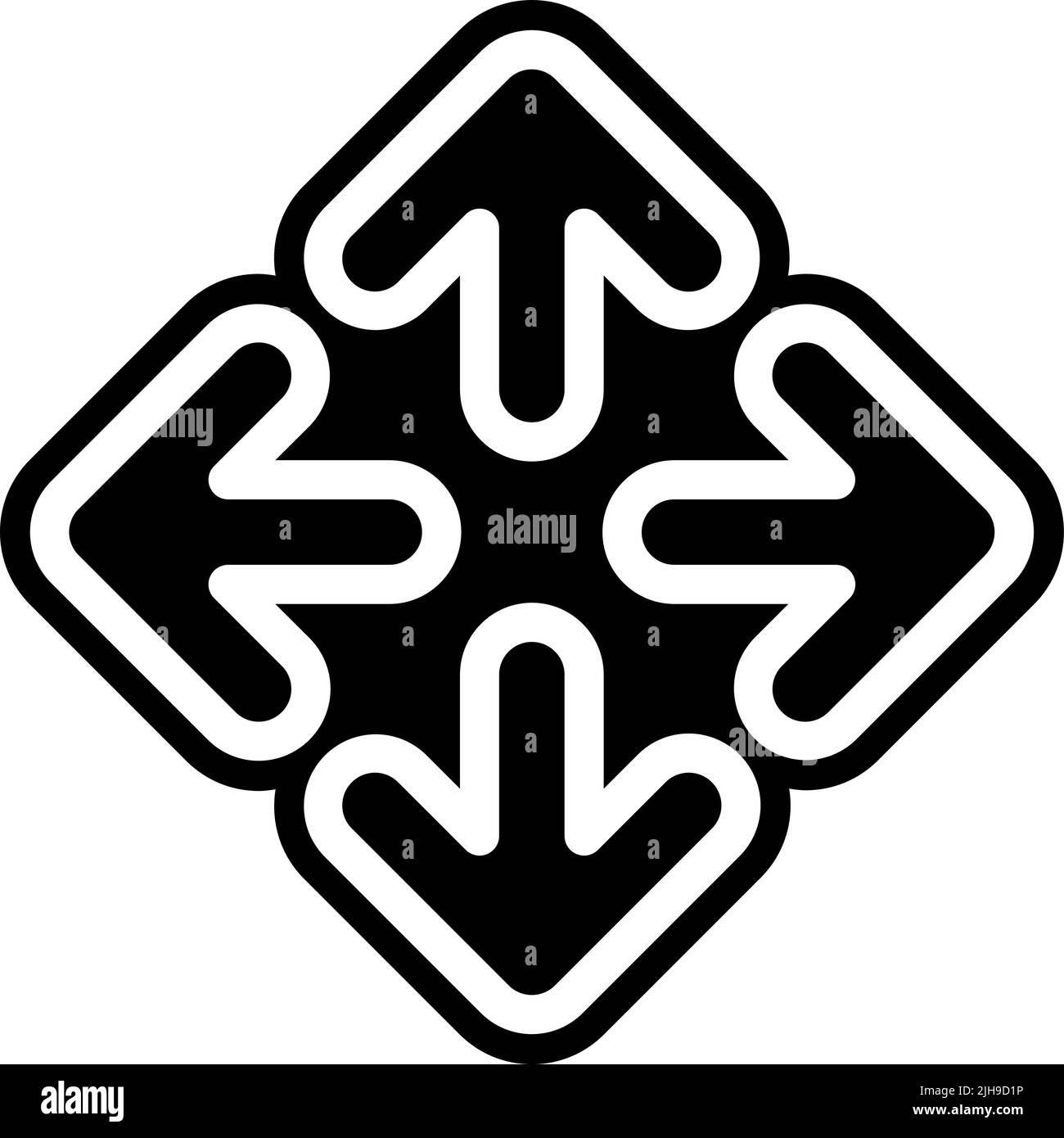 Arrow intersection Black and White Stock Photos & Images - Alamy