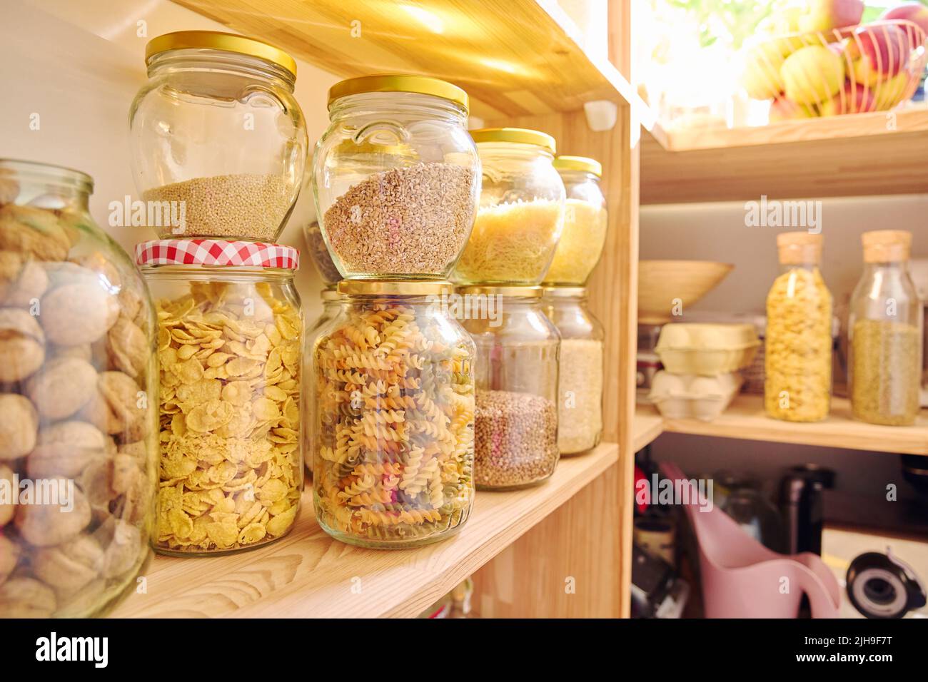 Storage of food in the kitchen in pantry Stock Photo - Alamy