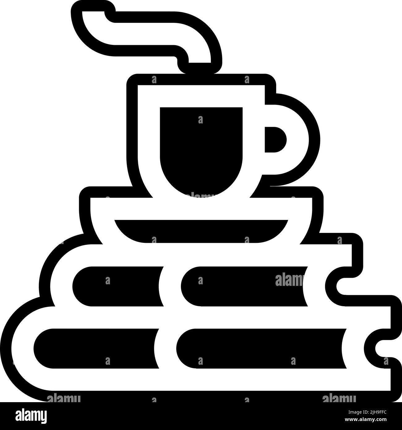 Cup coffee books pen Stock Vector Images - Alamy